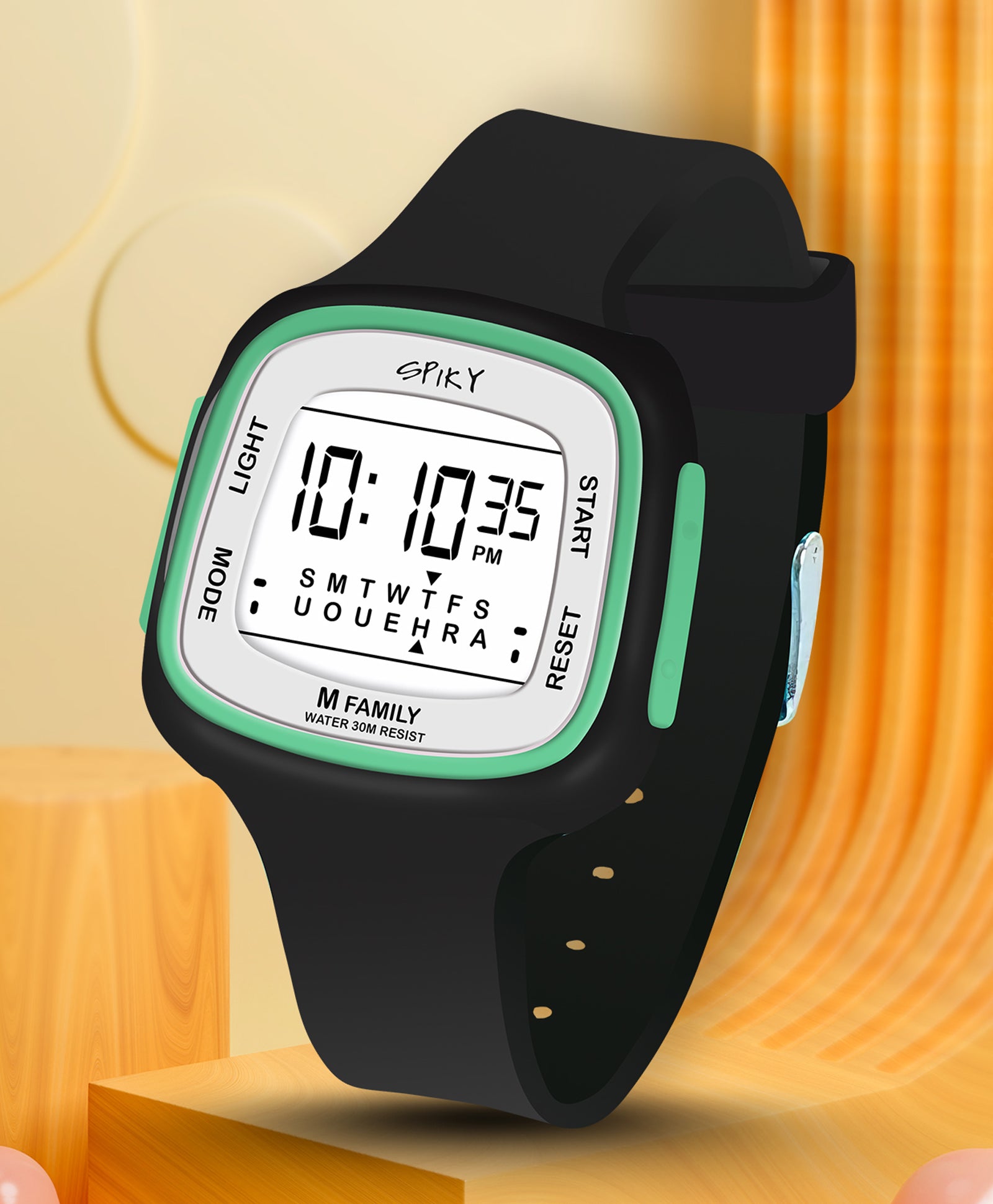 Spiky Unique Square Digital Watch for Kids - Green – Spikyonline