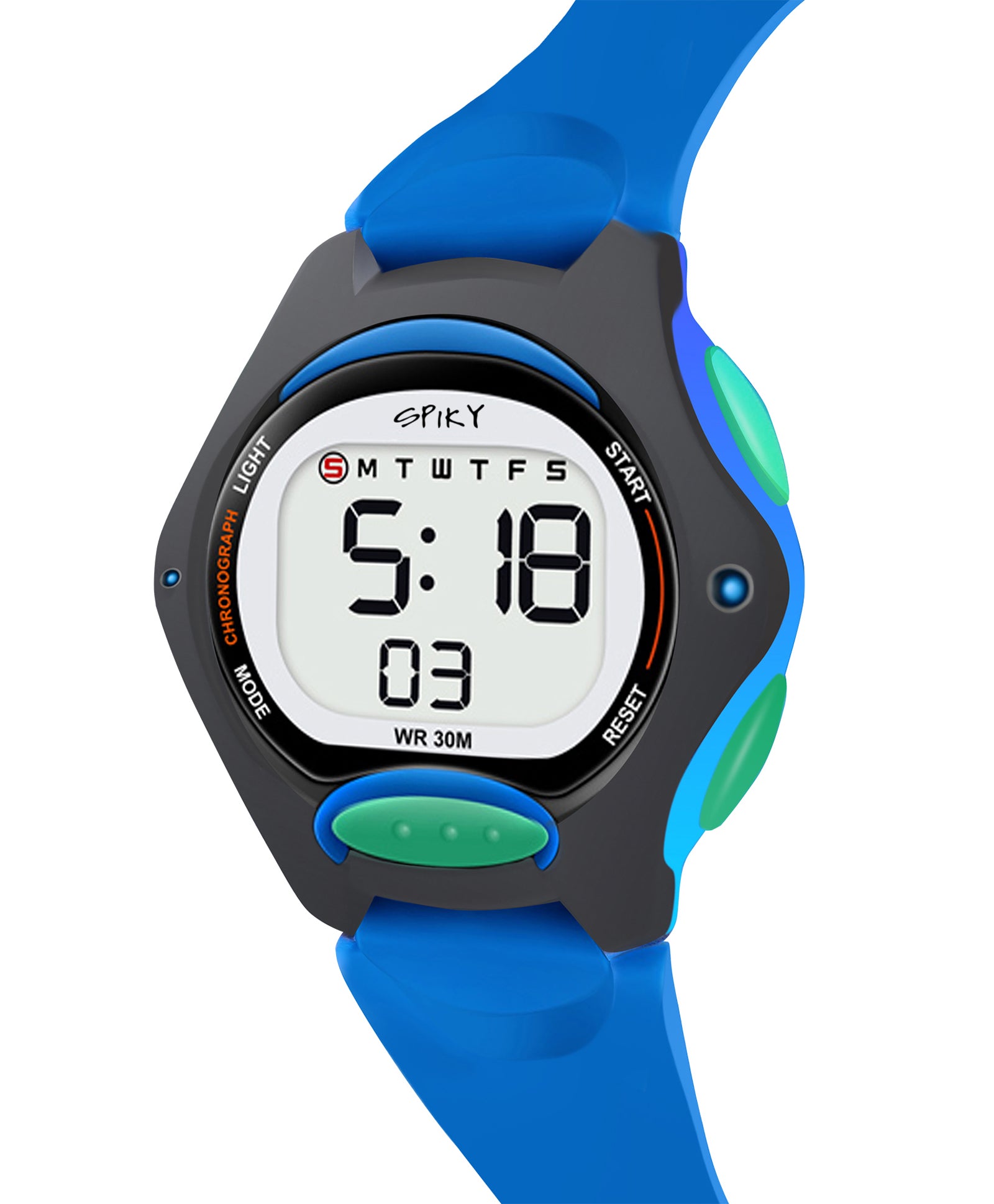 Spiky Round Digital Kids Sports Watch - Black – Spikyonline
