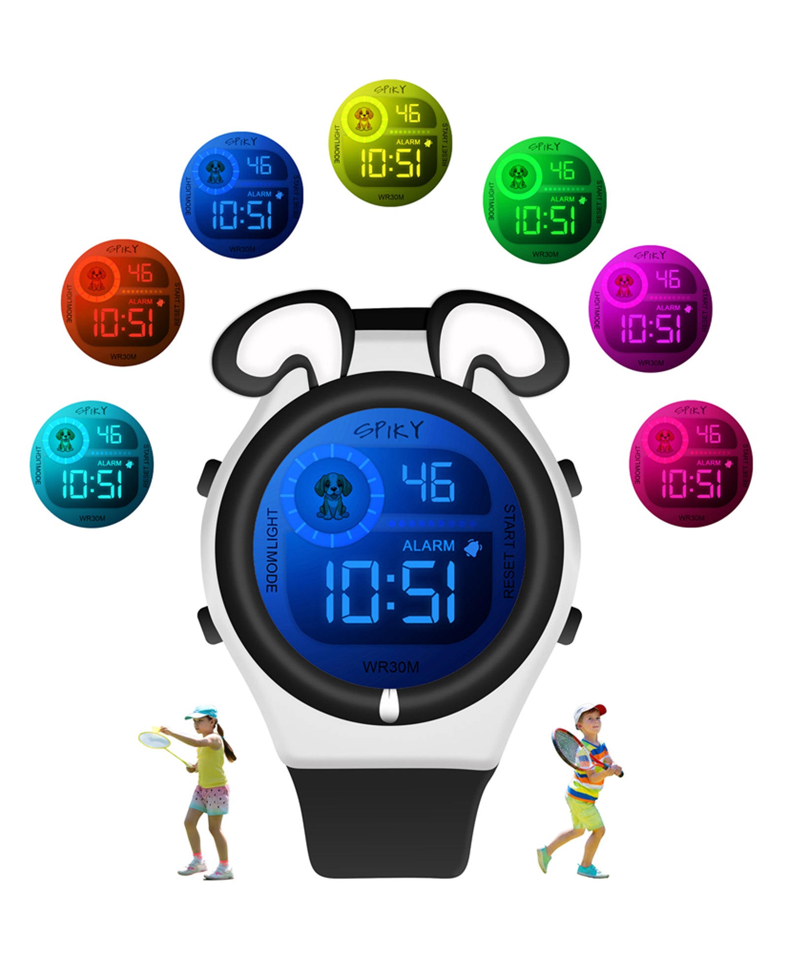 Spiky Fun Digital Watch for Kids with Cute Animal Dog - Black – Spikyonline