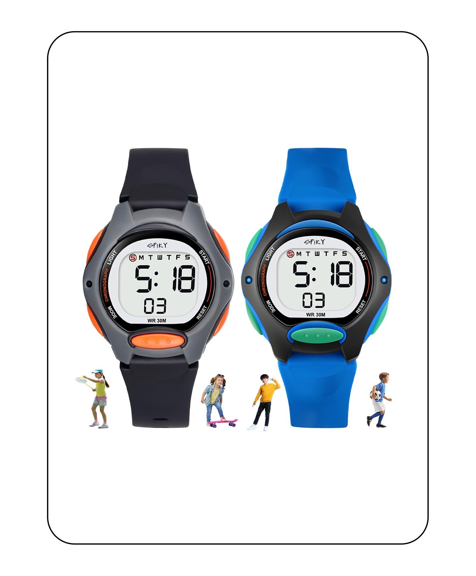 Spiky Round Digital Kids Sports Watches Combo – Spikyonline
