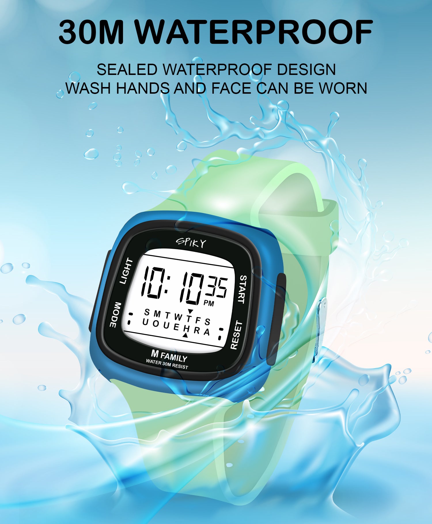 Spiky Unique Square Digital Watch for Kids - Green – Spikyonline