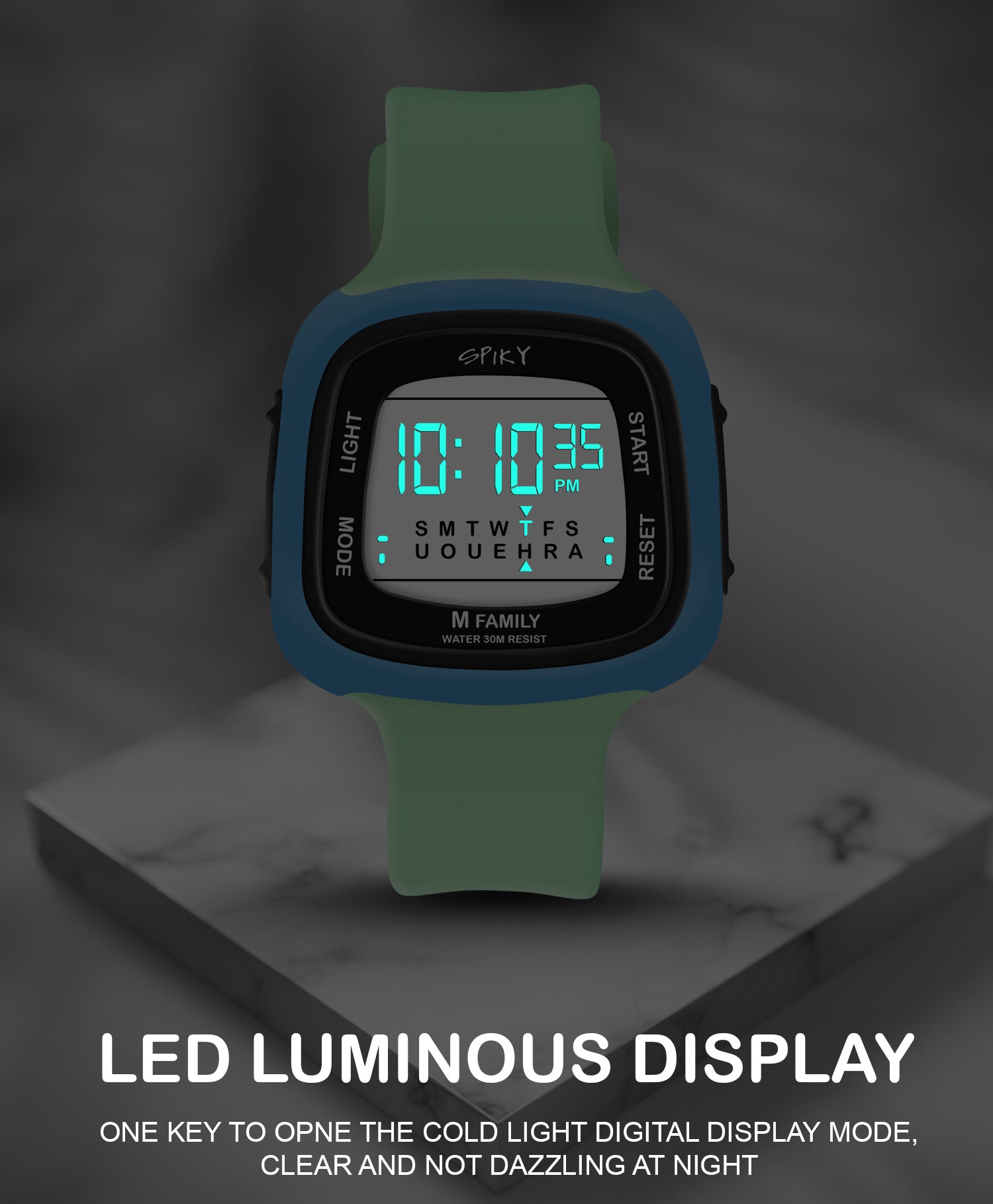Spiky Unique Square Digital Watch for Kids - Green – Spikyonline