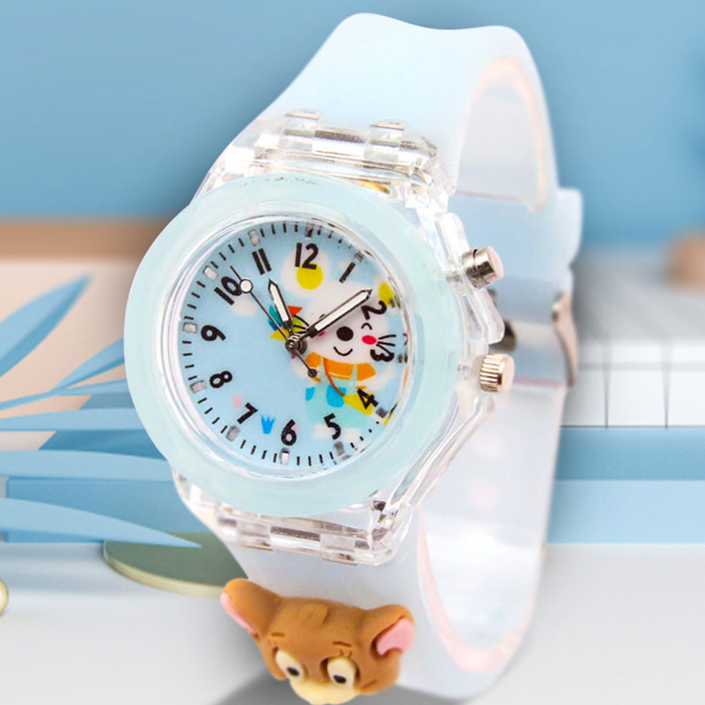 Spiky 3D Cartoon Monkey Analog Light Watch for Kids Boys & Girls - Blu ...