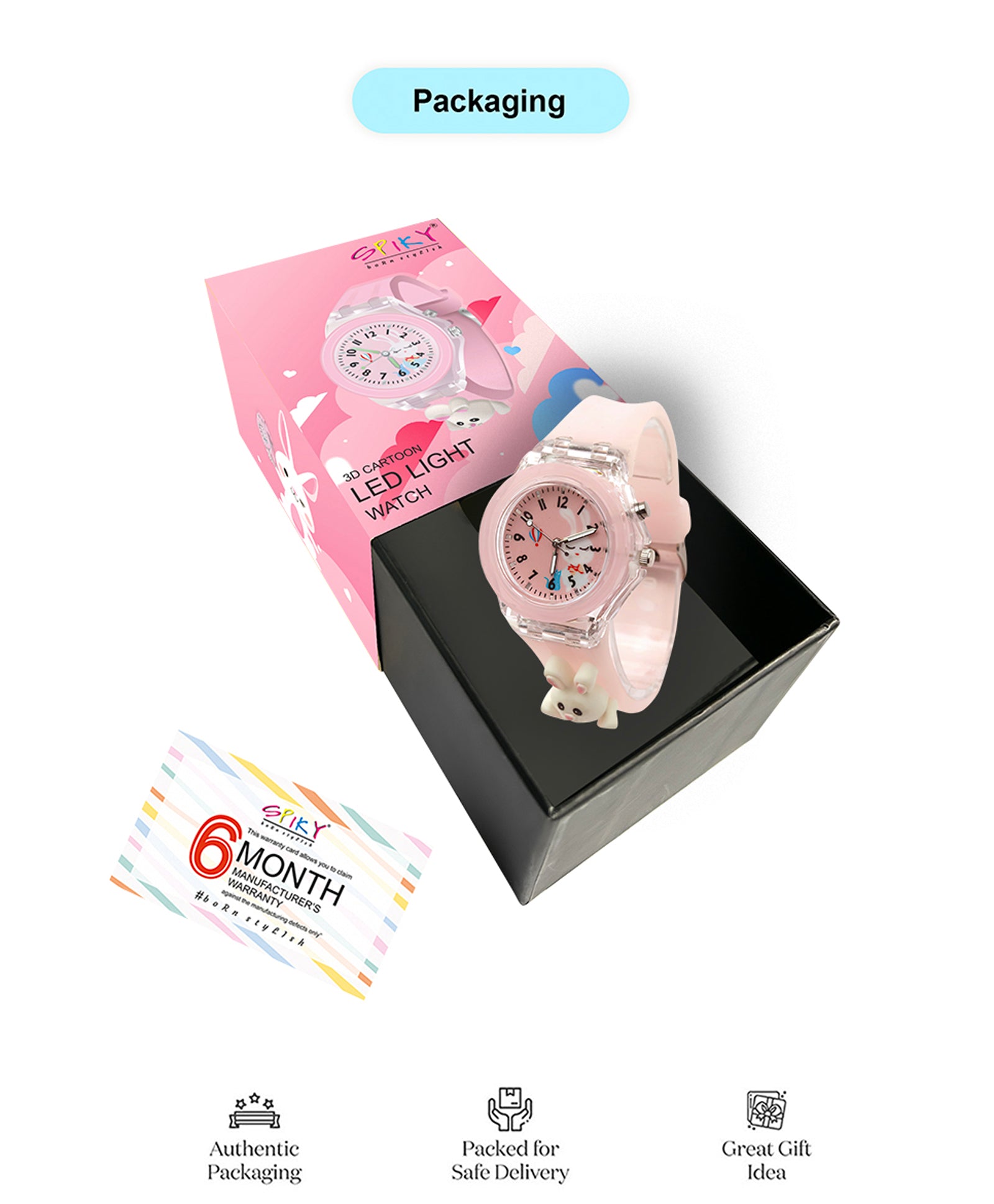 Spiky 3D Cartoon Rabbit Analog Light Watch for Kids Boys & Girls - Pin ...
