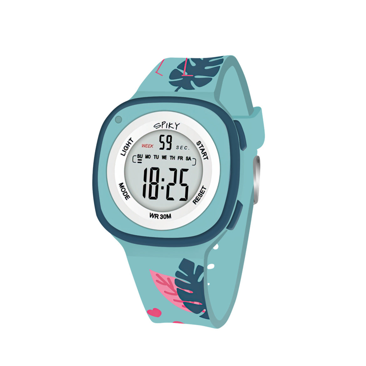Spiky Square Digital Watch for Kids - Turquoise – Spikyonline