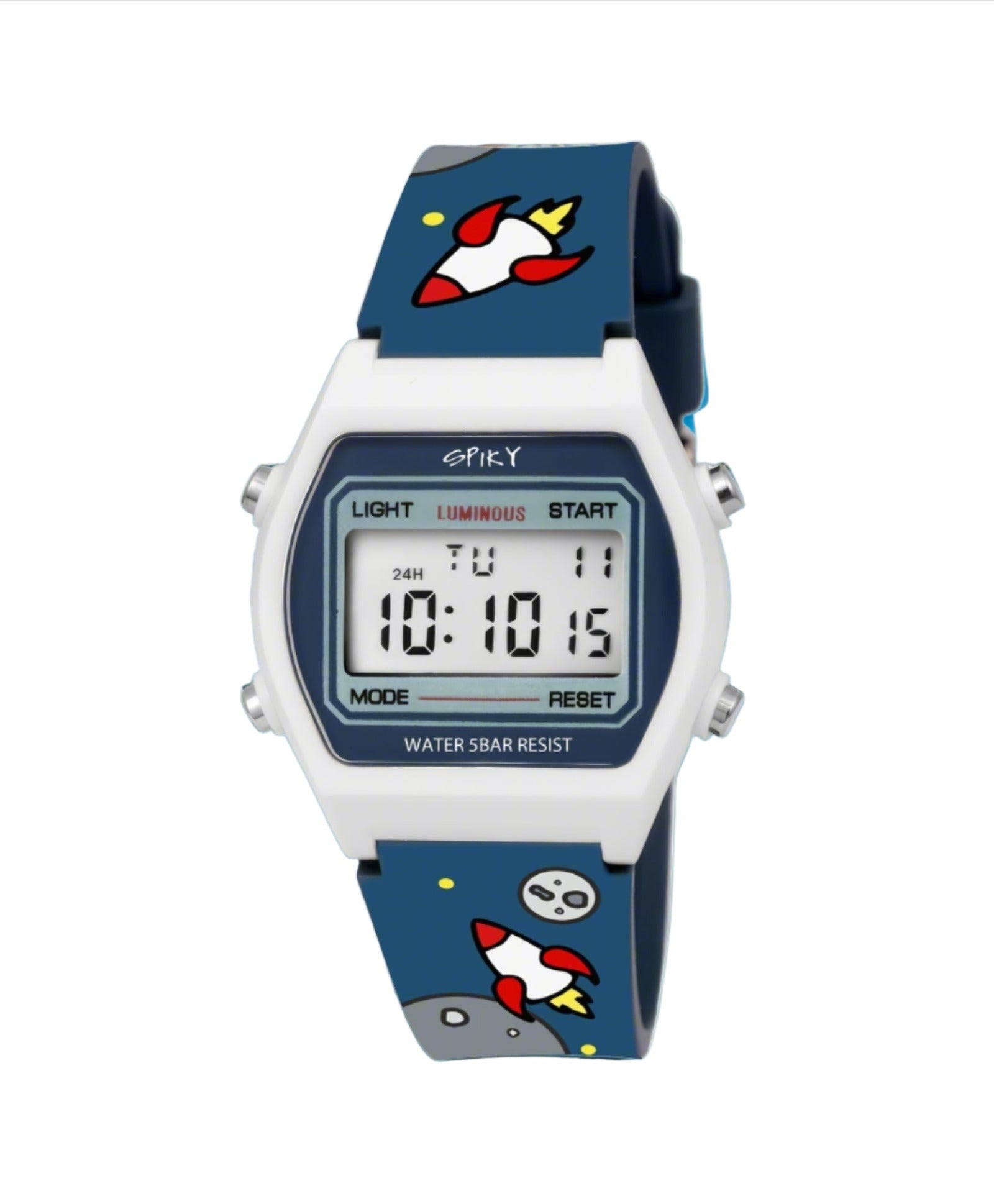 Spiky Unique Printed Square Multi Functional Sports Digital Watch - Bl ...
