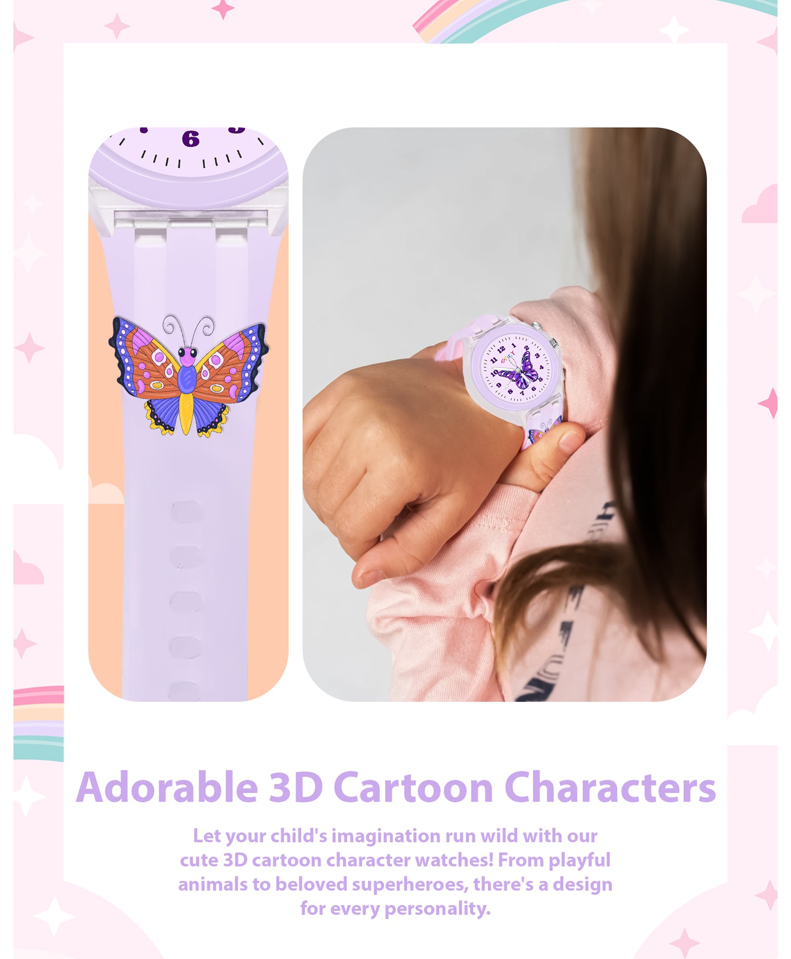 Spiky 3D Cartoon Rabbit Analog Light Watch for Kids Boys & Girls - Pin ...